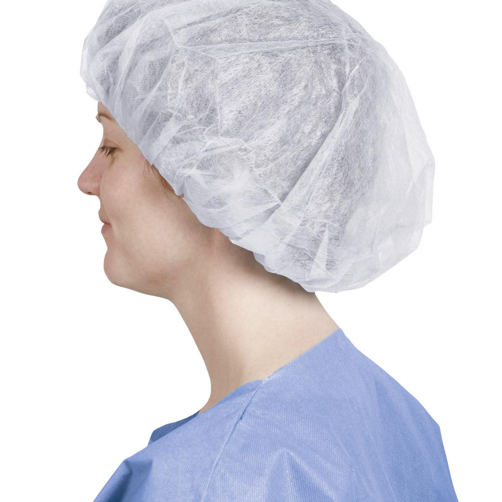 Medline Blue Bouffant Cap 24" - Disposable Surgical Head Cover | Latex ...