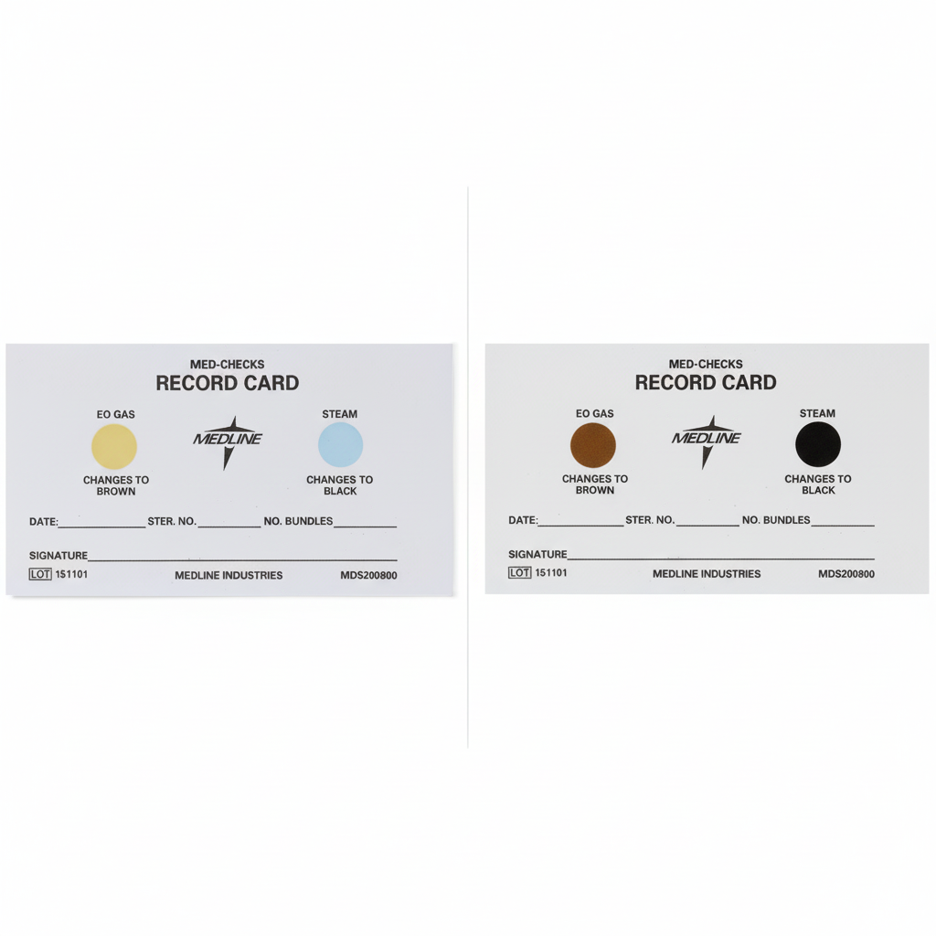 Medline Steam & EO Gas Sterilization Record Cards - 500/Box | Medical ...
