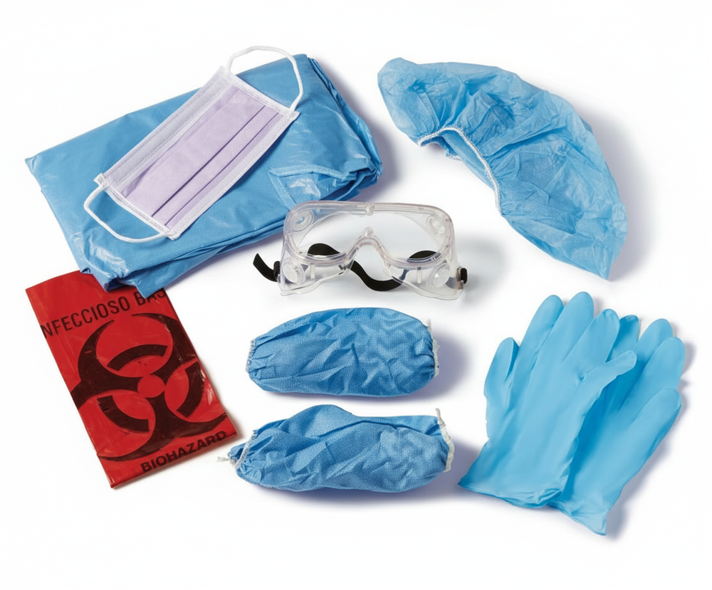 Medline Employee Protection Kit with Goggles - Complete PPE Safety Set ...